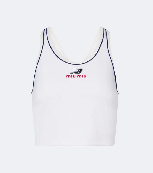 Miu Miu X New Balance Jersey Crop Top - White