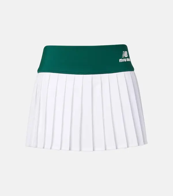 Miu Miu X New Balance Pleated Miniskirt - White