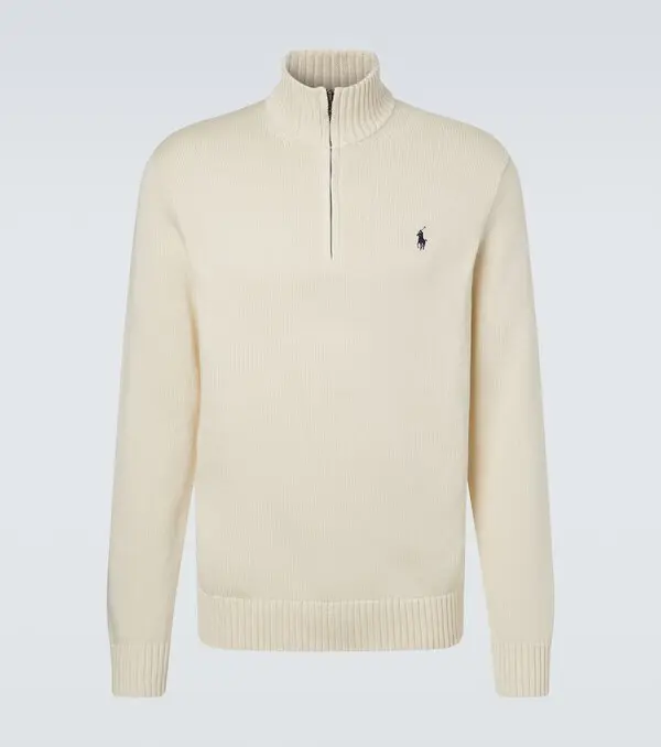 Polo Ralph Lauren Cotton Half-zip Sweater - Beige