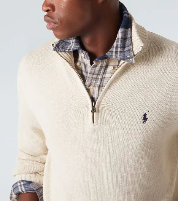 Polo Ralph Lauren Cotton Half-zip Sweater - Beige