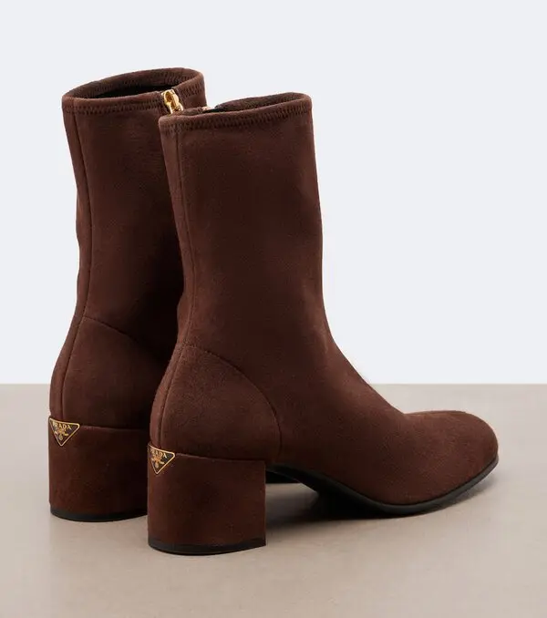 Prada Suede Ankle Boots - Brown