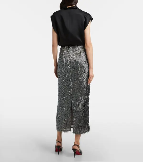 Erdem Sequined High-rise Pencil Skirt