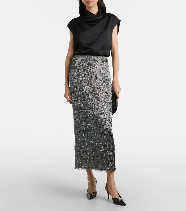 Erdem Sequined High-rise Pencil Skirt