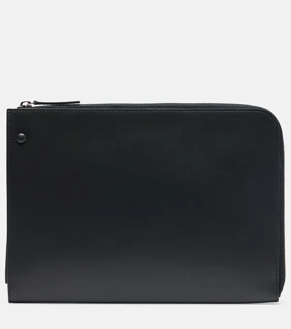 THE ROW Portfolio Leather Pouch - Black