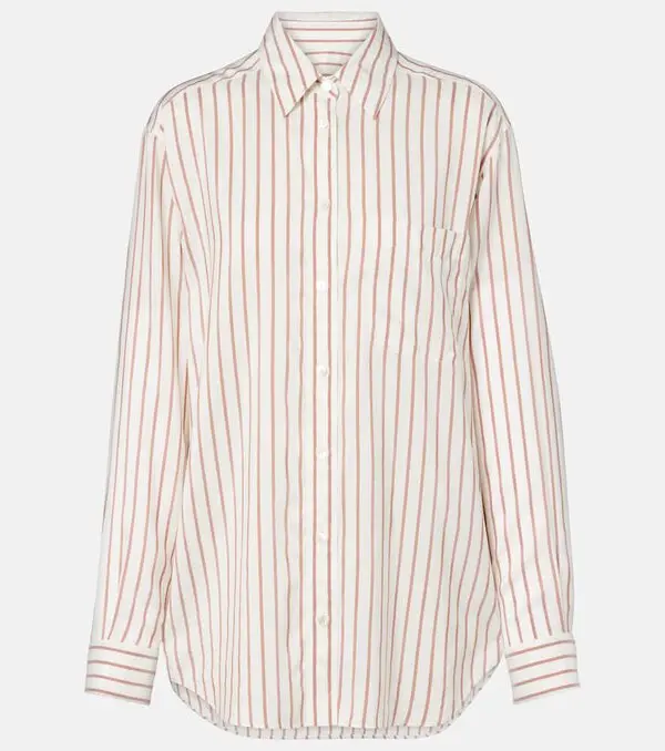 THE ROW Gavina Striped Silk Shirt