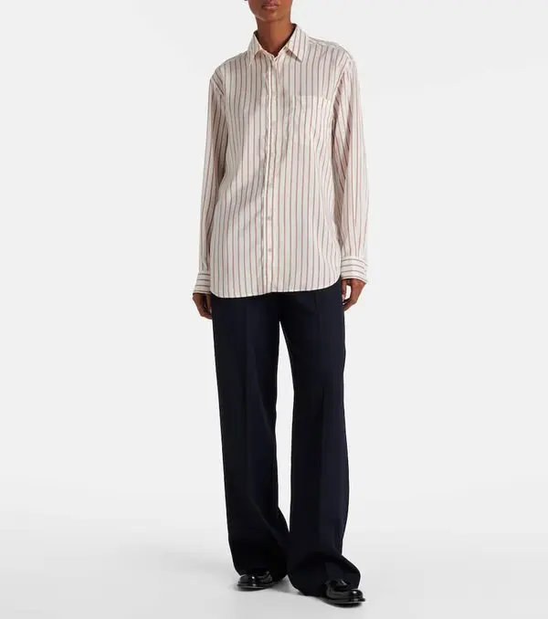 THE ROW Gavina Striped Silk Shirt