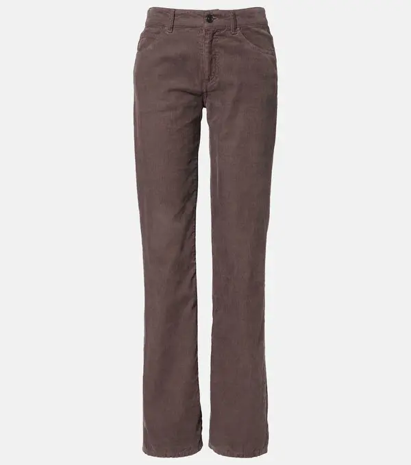 THE ROW Carlyl Mid-rise Corduroy Straight Pants - Brown