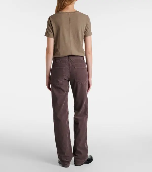 THE ROW Carlyl Mid-rise Corduroy Straight Pants - Brown