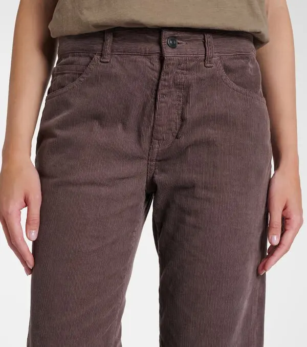 THE ROW Carlyl Mid-rise Corduroy Straight Pants - Brown