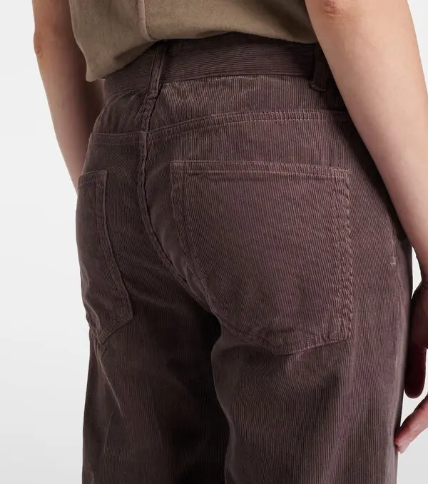 THE ROW Carlyl Mid-rise Corduroy Straight Pants - Brown