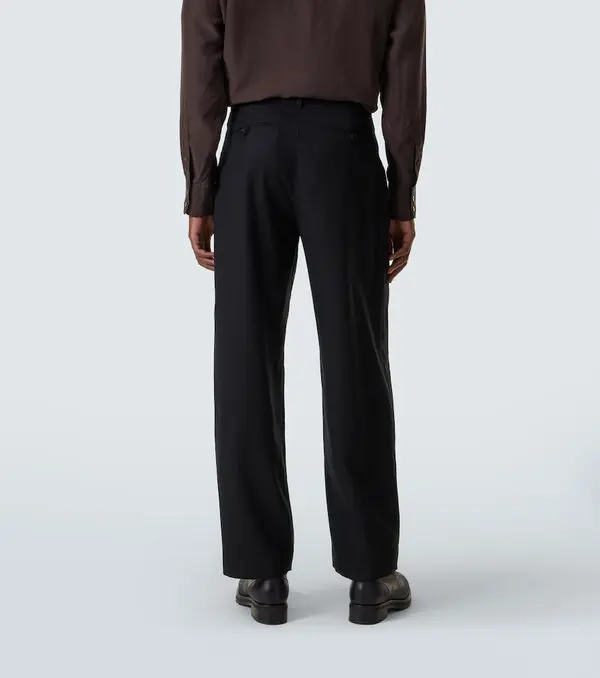 THE ROW Corley Virgin Wool Flannel Wide-leg Pants