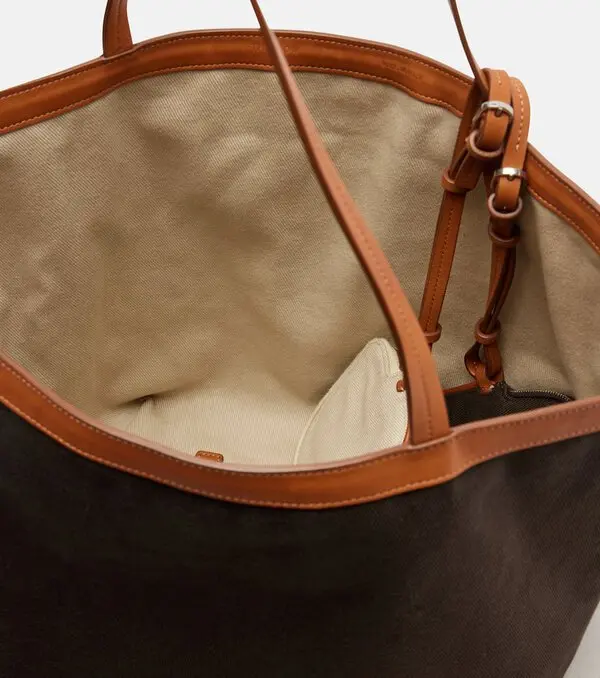 THE ROW Park Three Stitch Reversible Canvas Tote - Brown