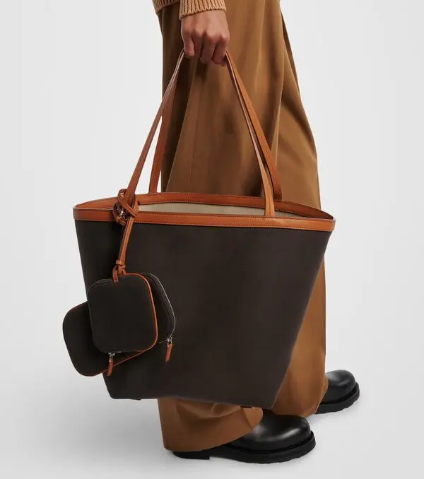 THE ROW Park Three Stitch Reversible Canvas Tote - Brown