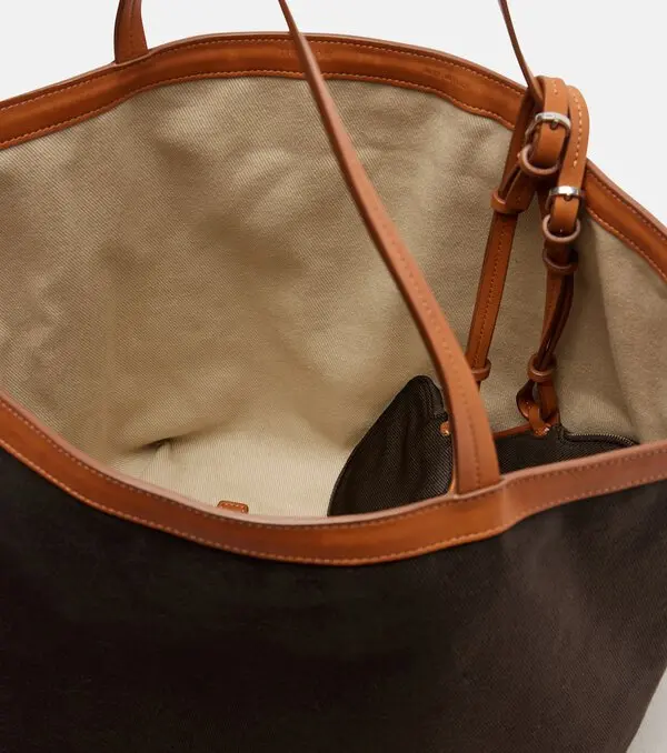 THE ROW Park Three Stitch Reversible Canvas Tote - Brown