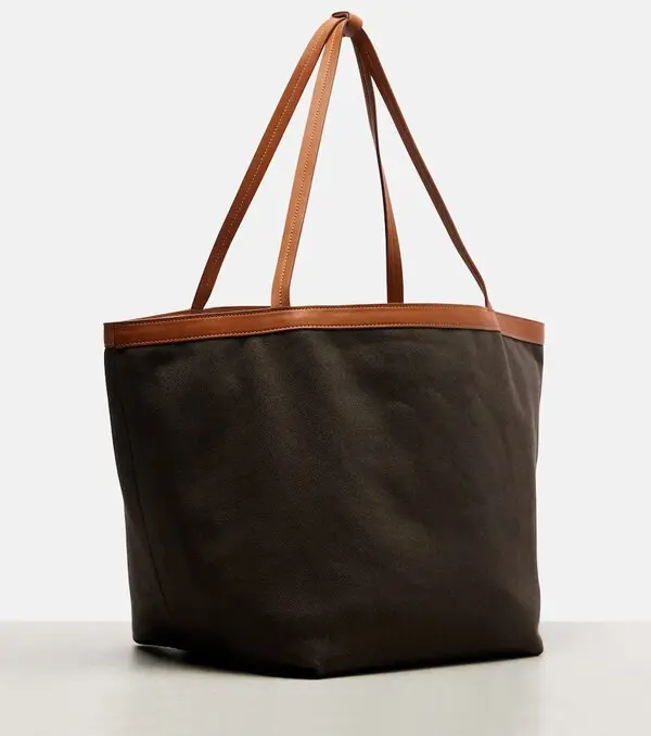 THE ROW Park Three Stitch Reversible Canvas Tote - Brown
