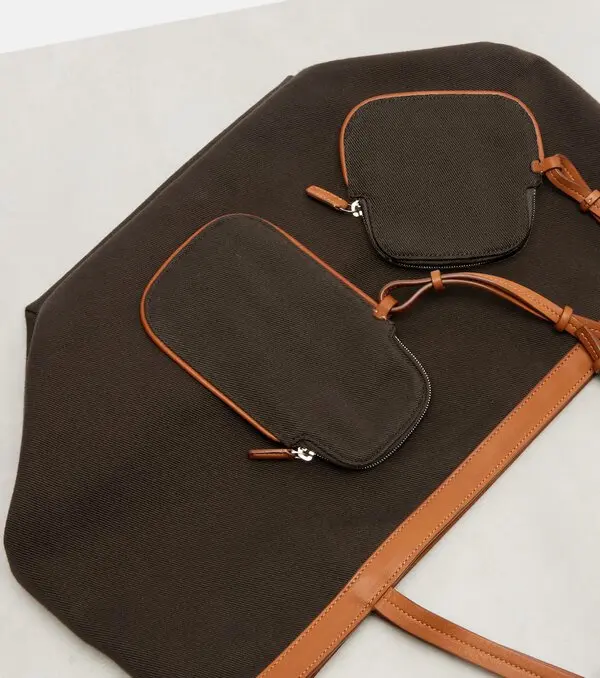THE ROW Park Three Stitch Reversible Canvas Tote - Brown