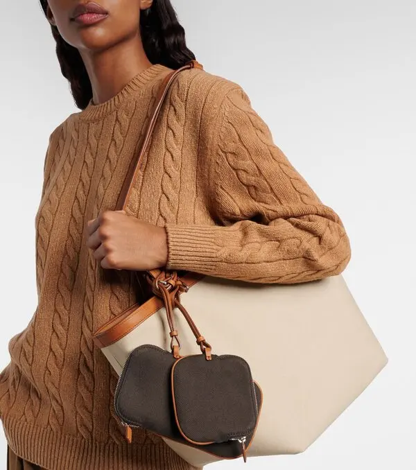 THE ROW Park Three Stitch Reversible Canvas Tote - Brown