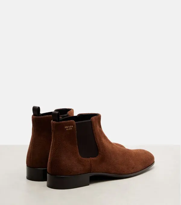 Prada Suede Chelsea Boots - Brown