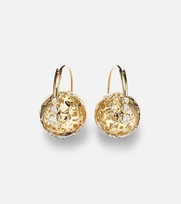 SYDNEY EVAN Icon Wallpaper Bead Diamond Earrings - Gold