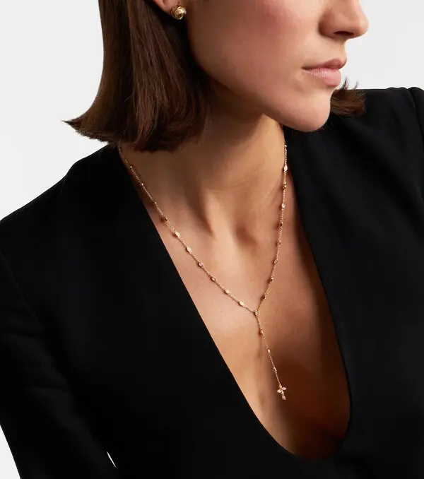 SYDNEY EVAN 14kt Yellow And Diamond Cross Pendant Necklace