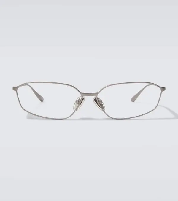 Balenciaga Editor Rectangle Eyeglasses - Silver