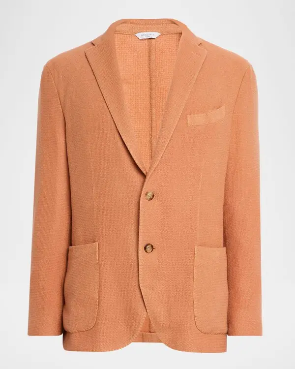 Boglioli Textured Cashmere Two-button Blazer - Orange