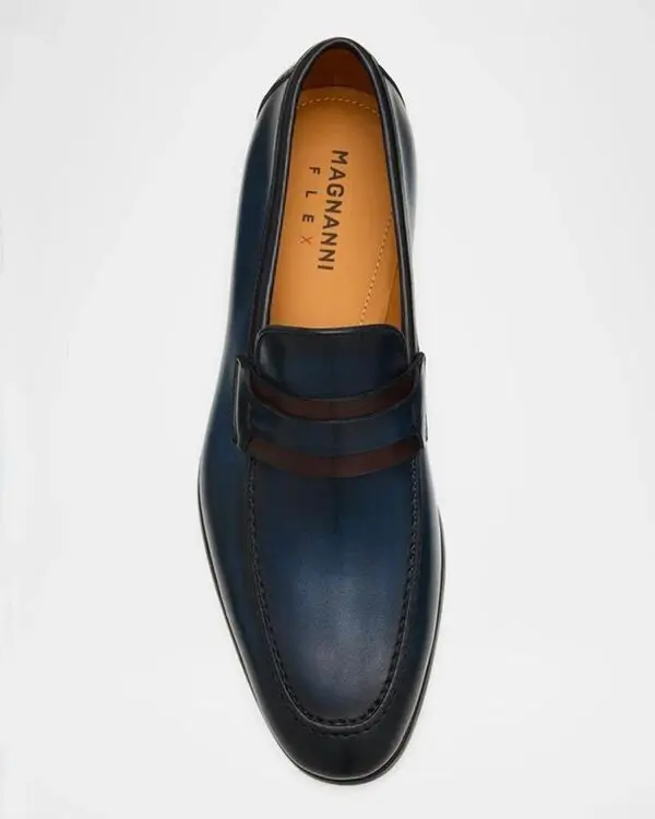 Magnanni Daniel Flex Two-tone Leather Penny Loafers