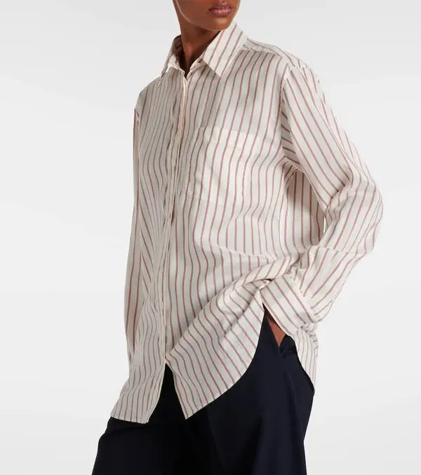 THE ROW Gavina Striped Silk Shirt