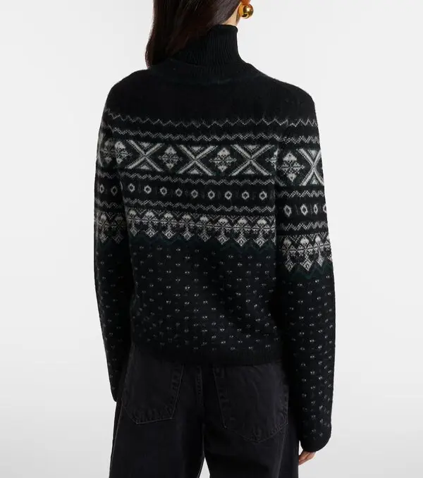 Vince Fair Isle Cashmere Crewneck Sweater