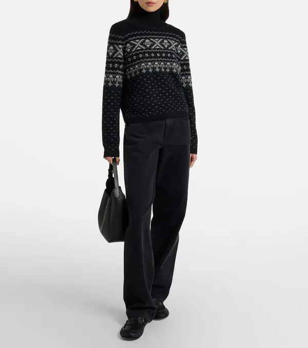 Vince Fair Isle Cashmere Crewneck Sweater