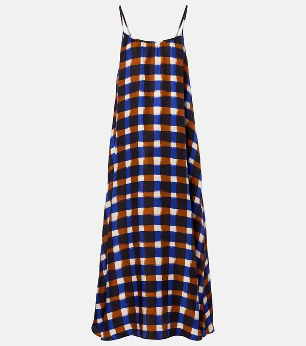 Asceno Napoli Checked Maxi Dress - Multicoloured