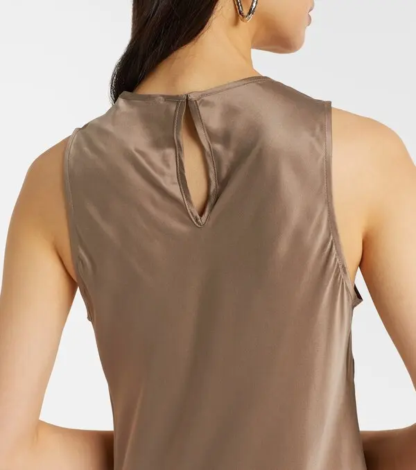 Asceno Valencia Silk Charmeuse Maxi Dress - Grey
