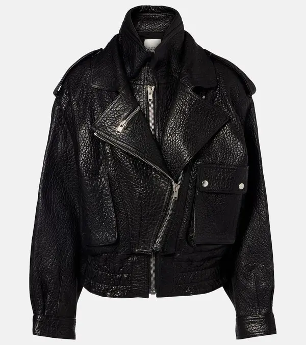 Isabel Marant Étoile Aneli Leather Biker Jacket - Black