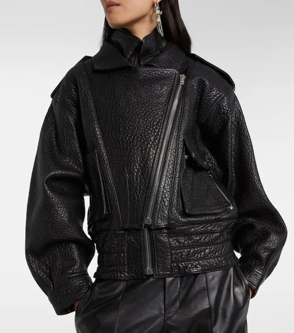 Isabel Marant Étoile Aneli Leather Biker Jacket - Black