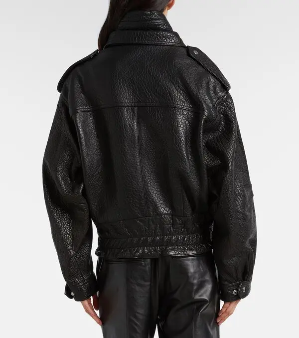 Isabel Marant Étoile Aneli Leather Biker Jacket - Black