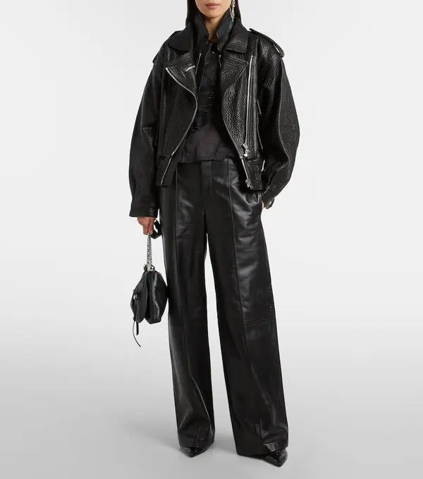 Isabel Marant Étoile Aneli Leather Biker Jacket - Black