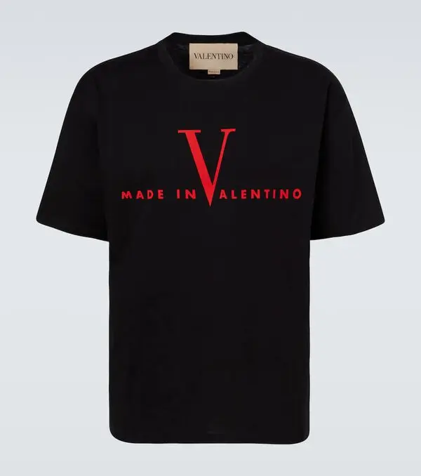 Valentino Garavani Logo Cotton Jersey T-shirt - Black