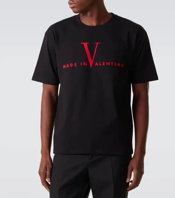 Valentino Garavani Logo Cotton Jersey T-shirt - Black