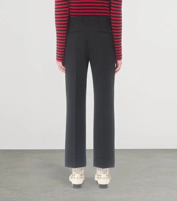 Valentino Garavani Virgin Wool Flared Trousers - Black
