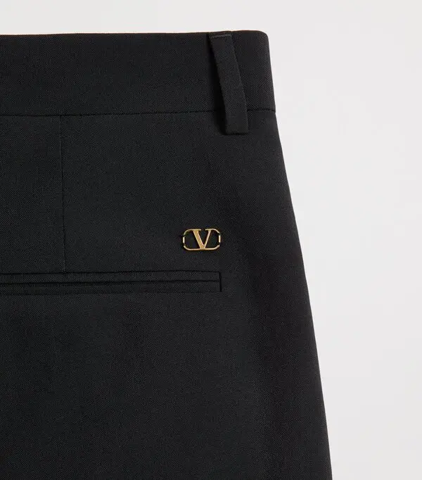 Valentino Garavani Virgin Wool Flared Trousers - Black