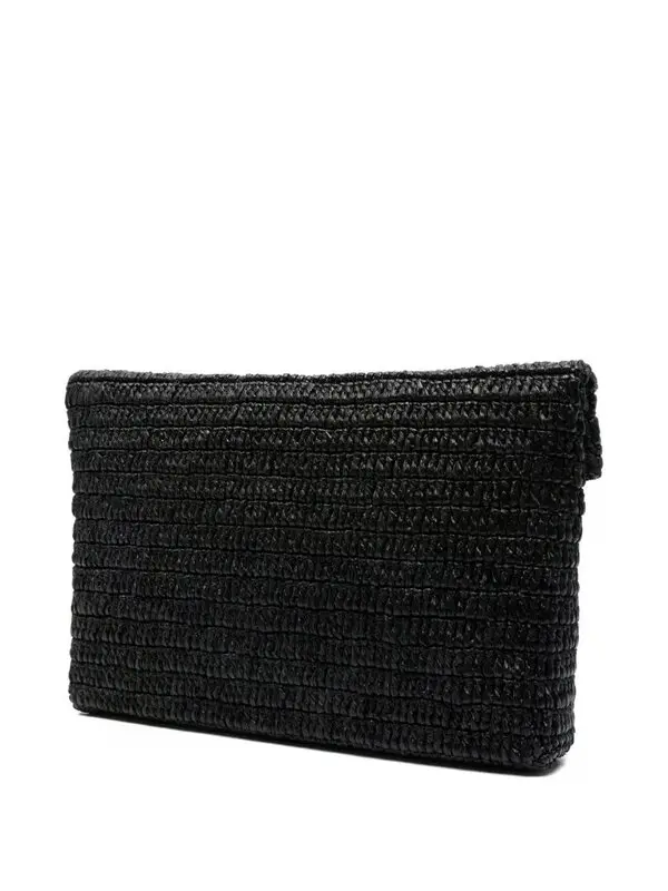 Saint Laurent Logo-plaque Clutch Bag - Black