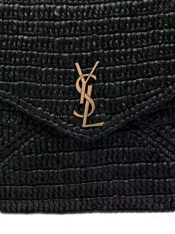 Saint Laurent Logo-plaque Clutch Bag - Black