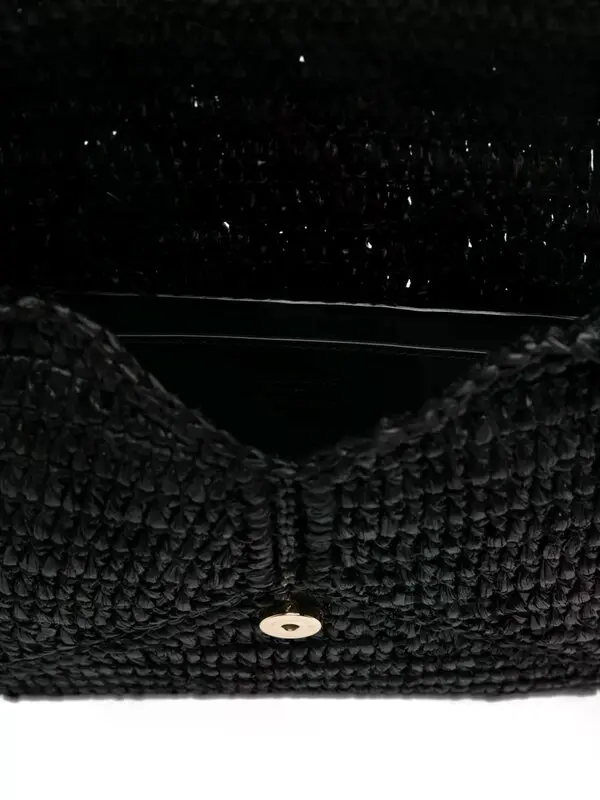 Saint Laurent Logo-plaque Clutch Bag - Black