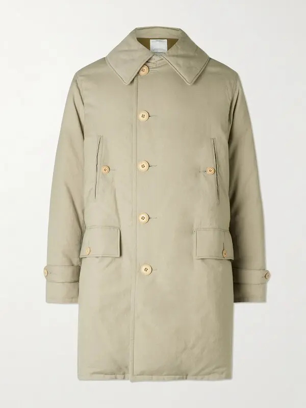 Visvim Winslow Padded Wool And Linen-blend Down Coat