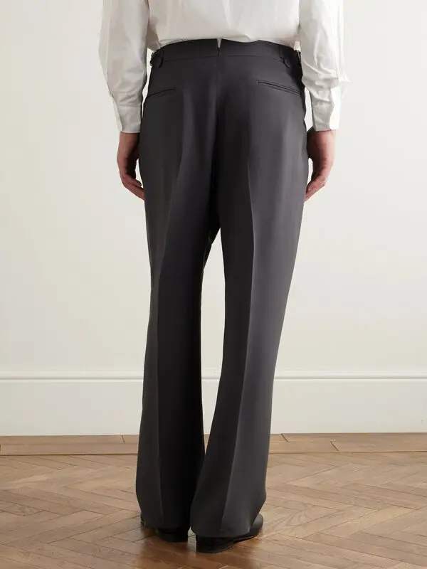 UMIT BENAN Johnny Straight-leg Silk And Wool-blend Trousers