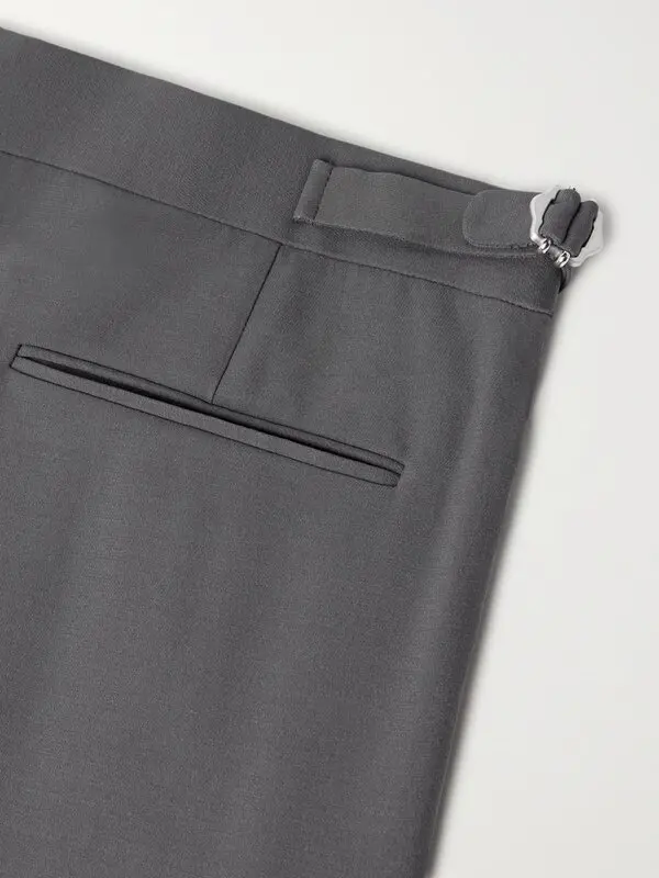 UMIT BENAN Johnny Straight-leg Silk And Wool-blend Trousers