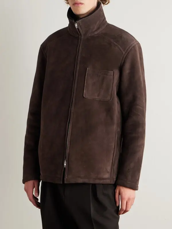 UMIT BENAN Bruno Shearling-lined Suede Jacket