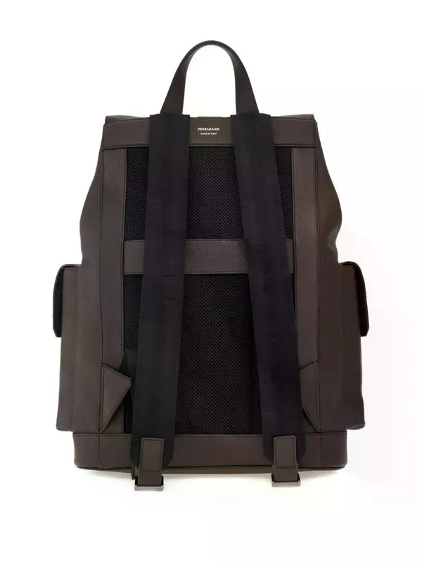 FERRAGAMO Hammered Leather Utility Backpack