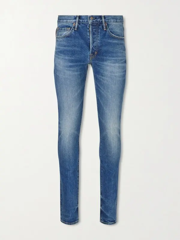 TOM FORD Slim-fit Straight-leg Selvedge Stretch Jeans - Blue