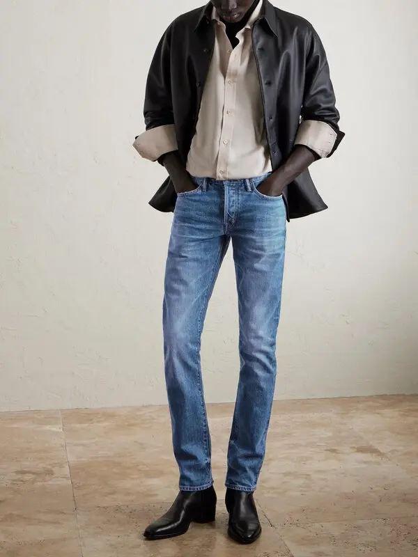 TOM FORD Slim-fit Straight-leg Selvedge Stretch Jeans - Blue